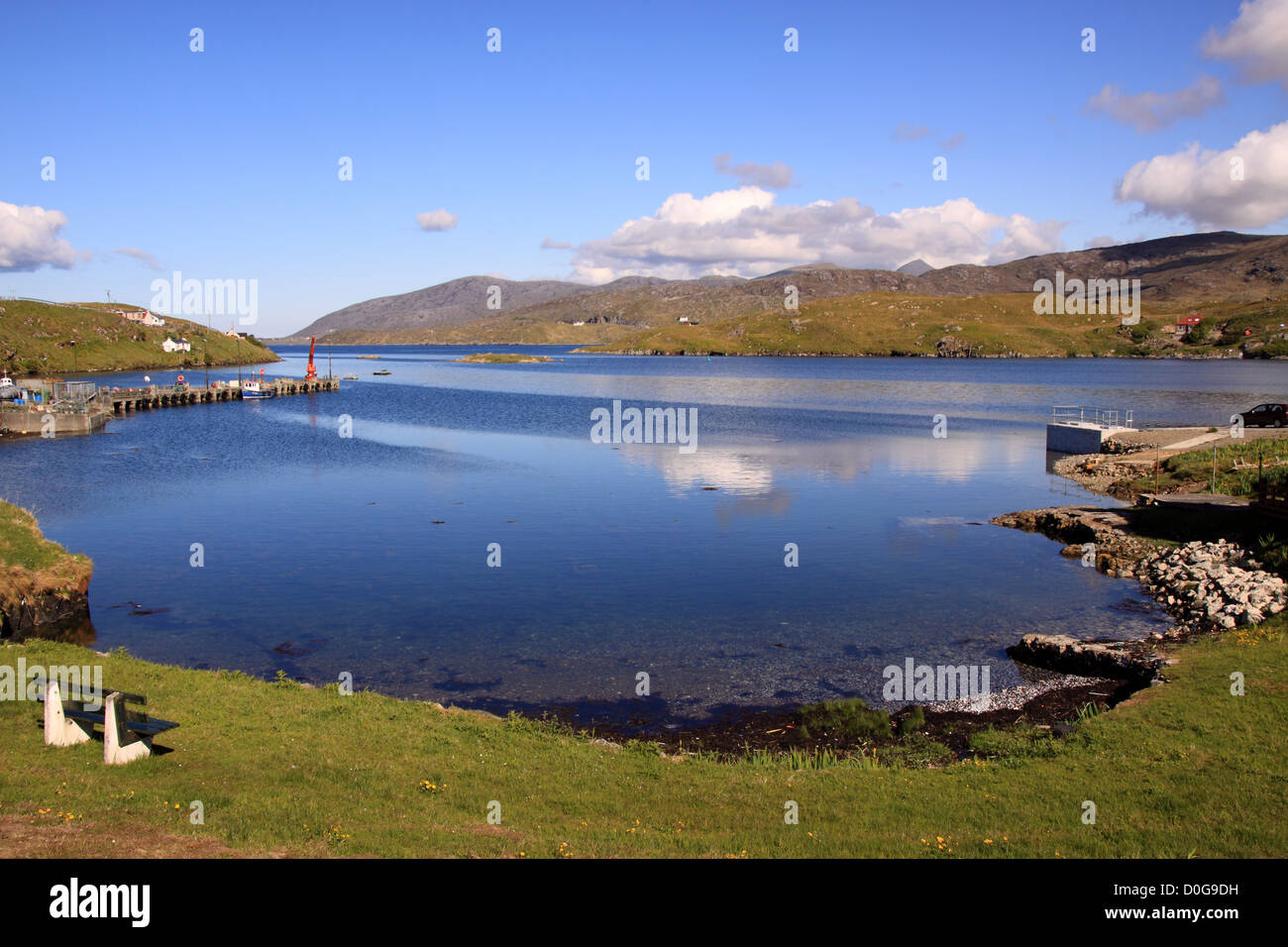 UK Scotland Western Isles Outer Hebrides Isle of Harris from the island ...