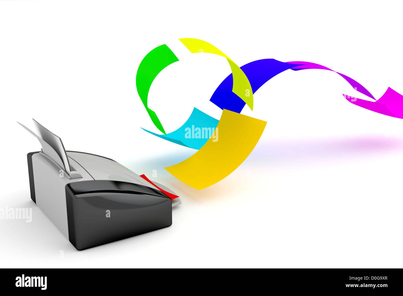 Color printer prints colorful documents Stock Photo - Alamy