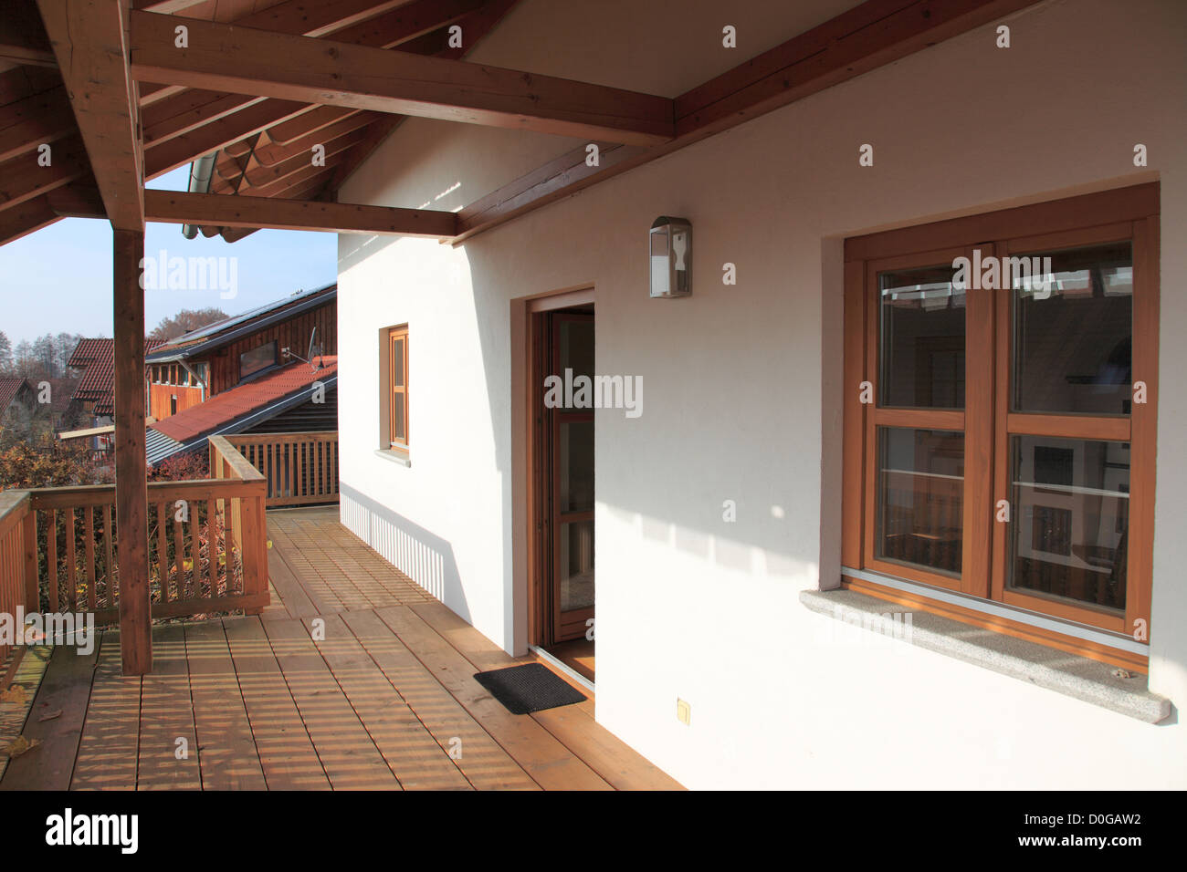 balcony at Bavarian farm house. Photo by Willy Matheisl Stock Photo - Alamy