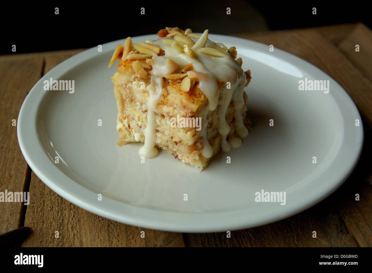 Amaretto Bread Pudding on Plate Stock Photo - Alamy