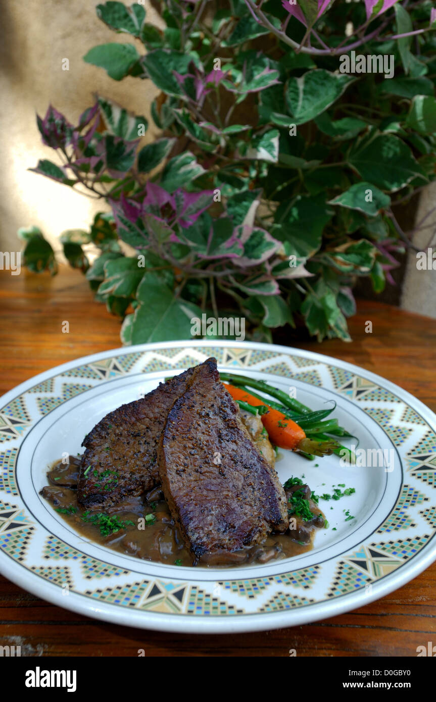 Sautéed Pronghorn Antelope steaks at The Gage Hotel in Marathon Texas ...