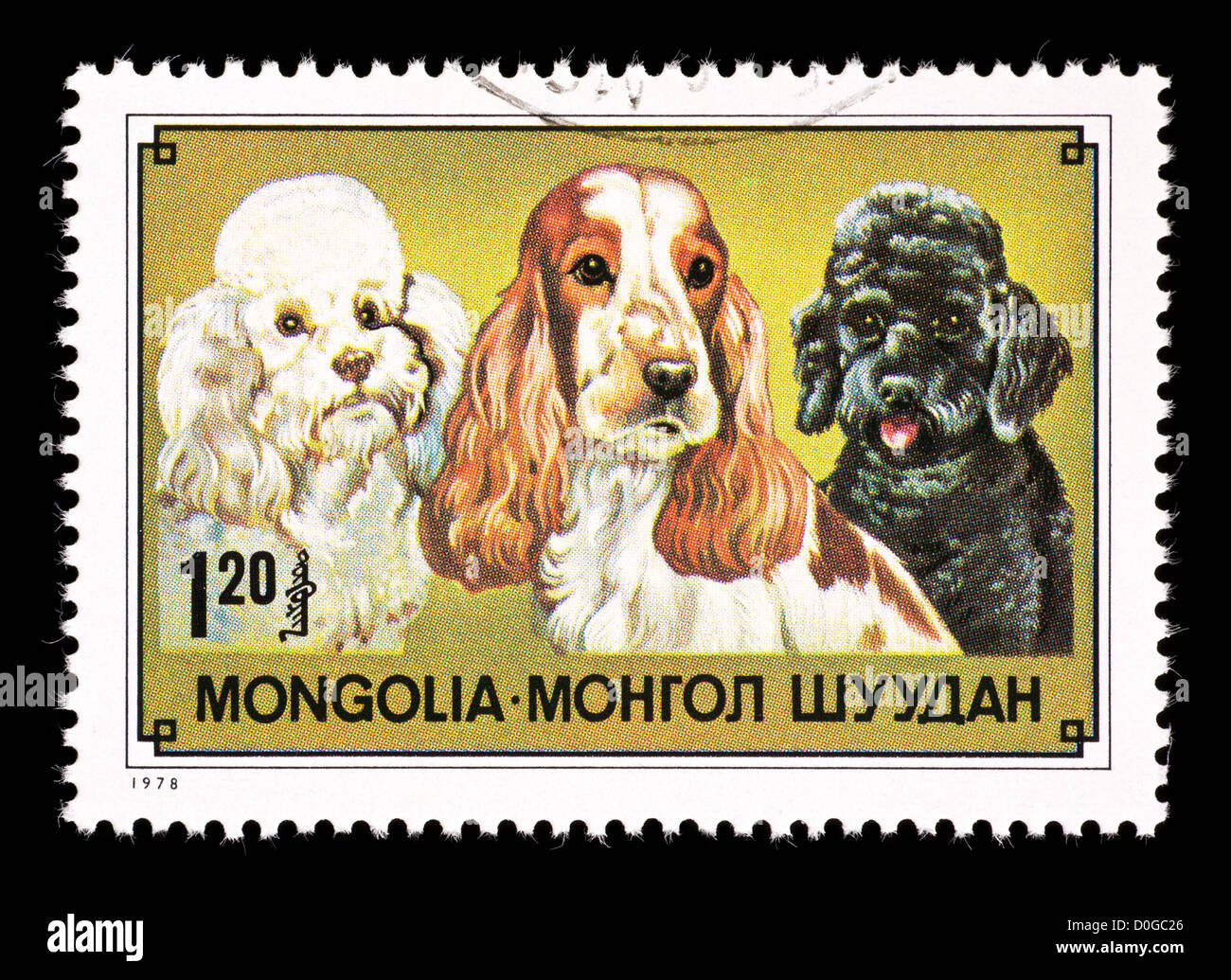 Postage stamp from Mongolia depicting various dog breeds Stock Photo ...