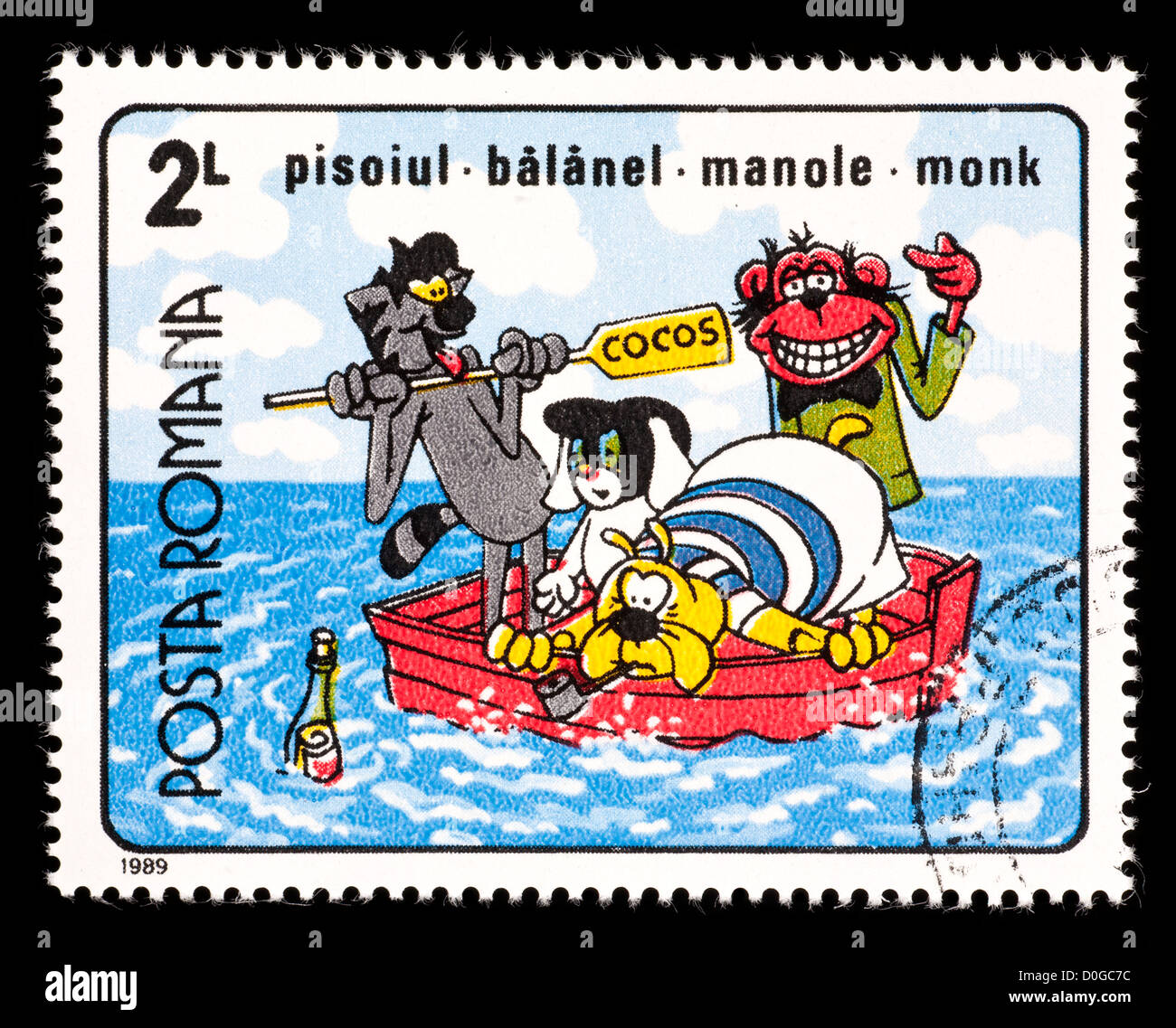 Postage stamp from Romania depicting children's cartoon characters ...