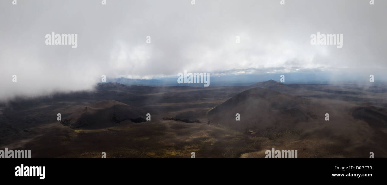Volcano crater. Volcanic dry desert area near Tolbachik volcano. Nature ...
