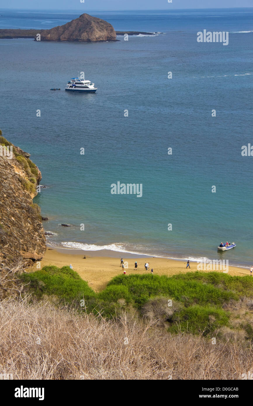 Motor Yacht (M/Y) Letty at anchor off Punta Pitt, Isla San Christobal ...