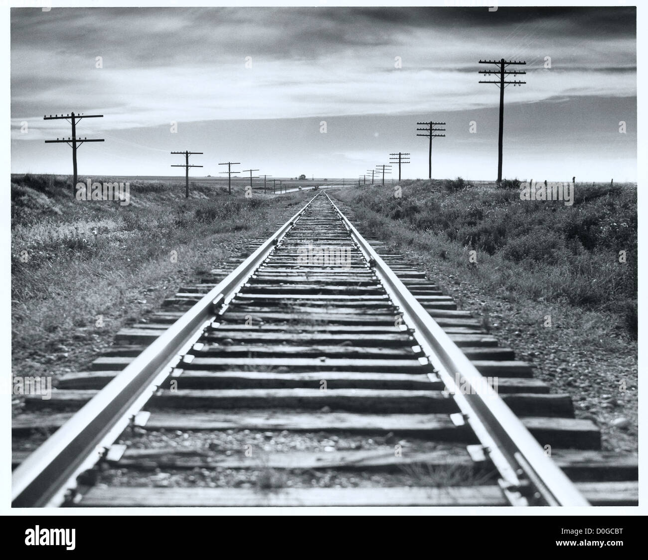 Empty railroad tracks Stock Photo - Alamy
