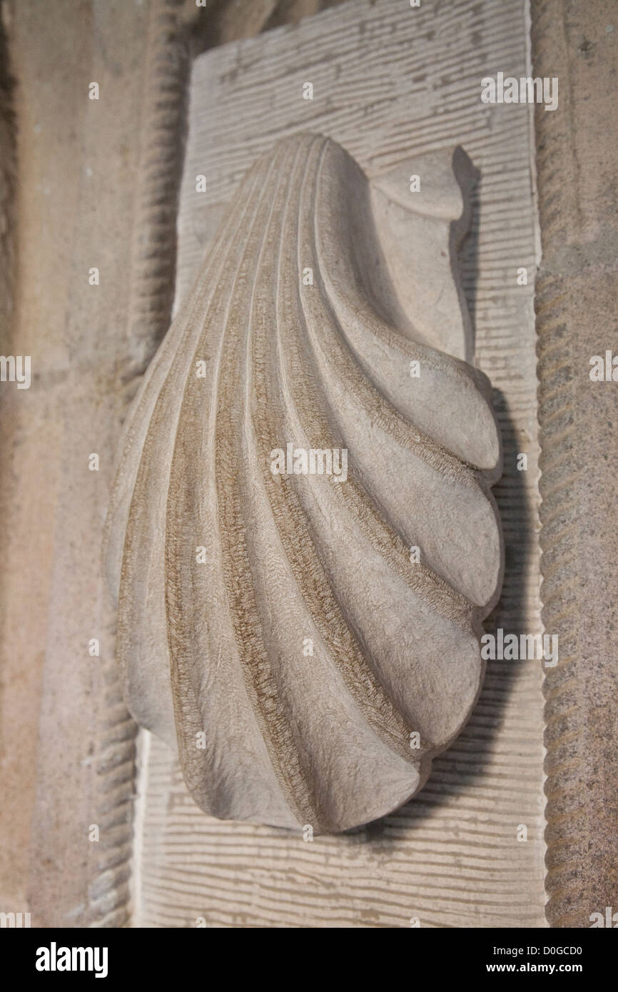 Scallop shell relief at the Monastery of Santo Toribio de Liébana ...