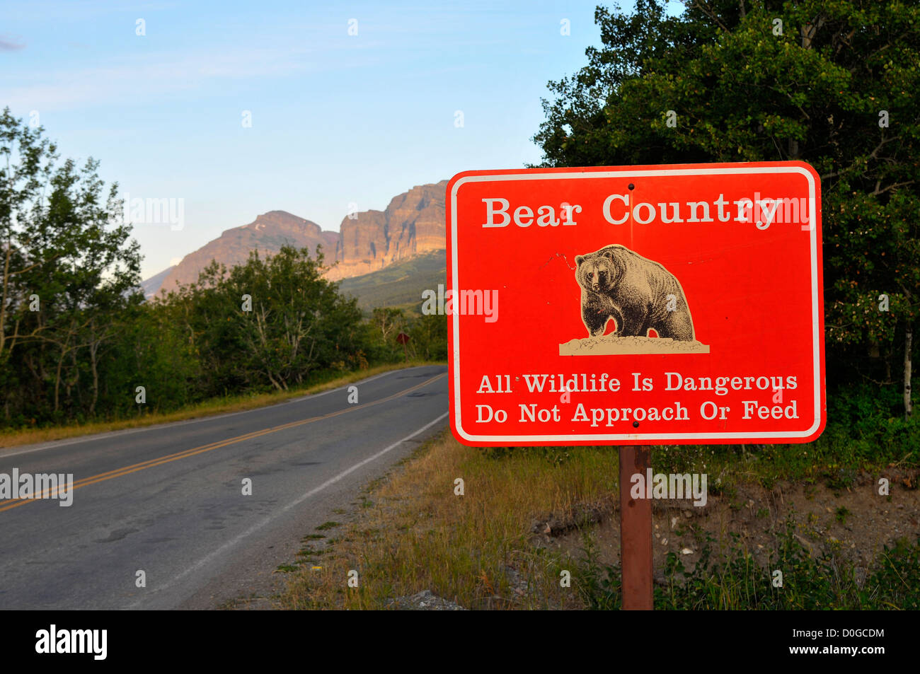 Bear Country Warning Sign Glacier National Park Montana MT US Stock ...