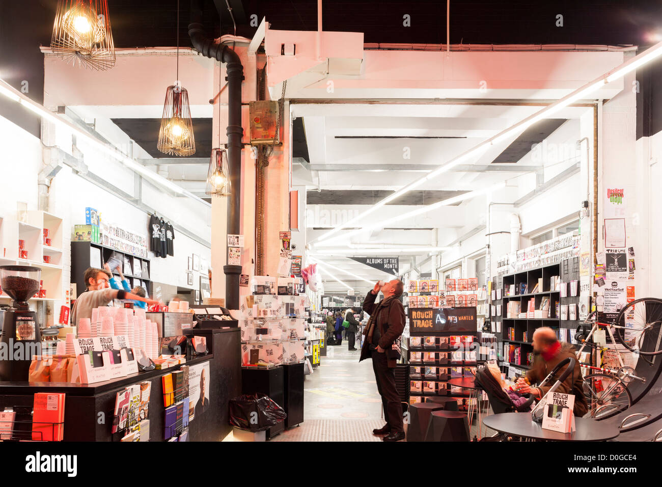 Rough Trade East Record store interior London Shoreditch. Shop in Old ...
