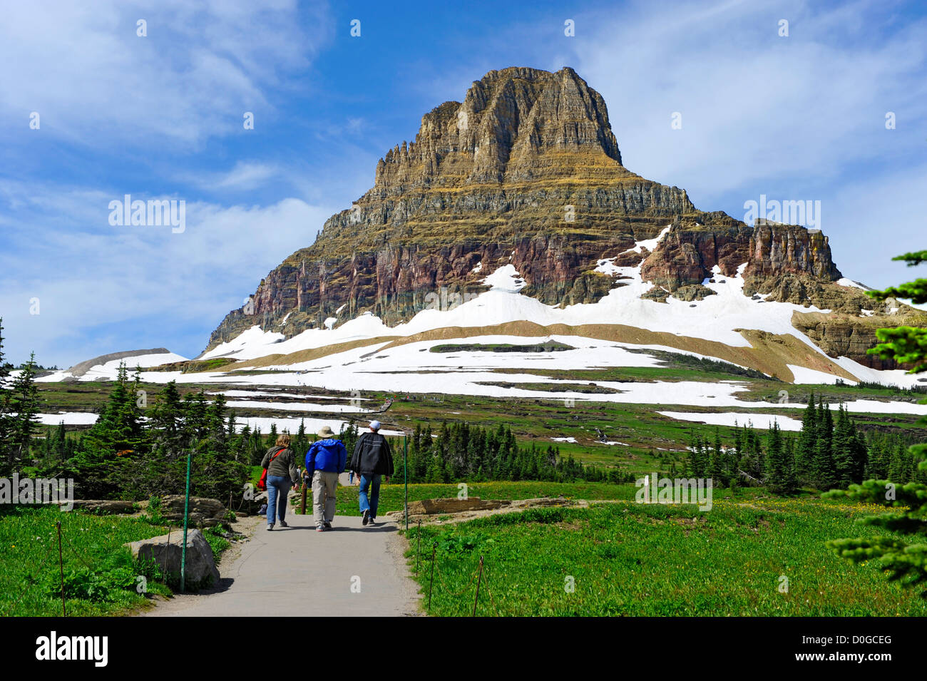 Logan Pass Hiking Trail Glacier National Park Montana MT US Stock Photo ...