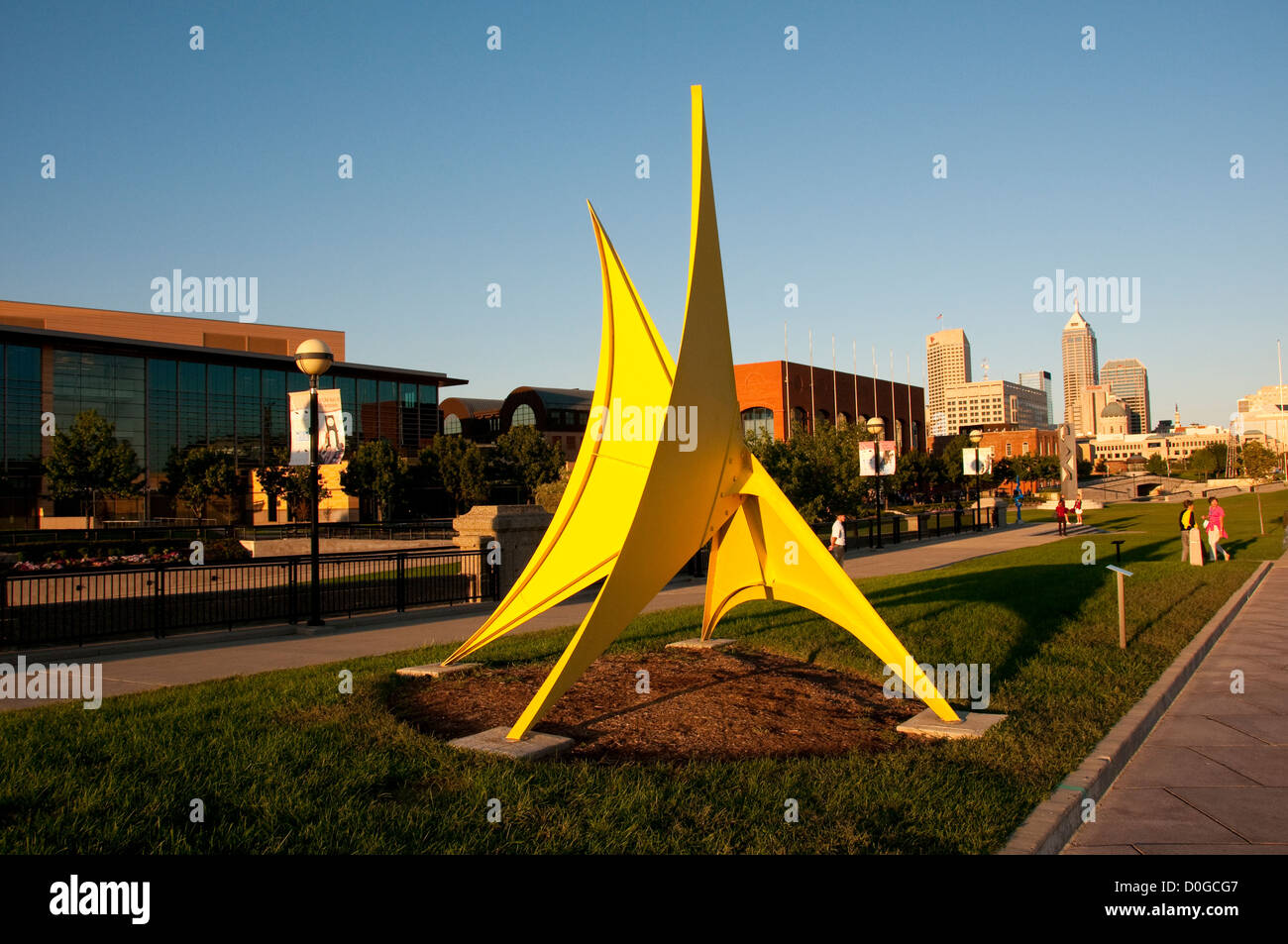 USA, Indiana, Indianapolis, public outdoor sculptures in downtown area ...