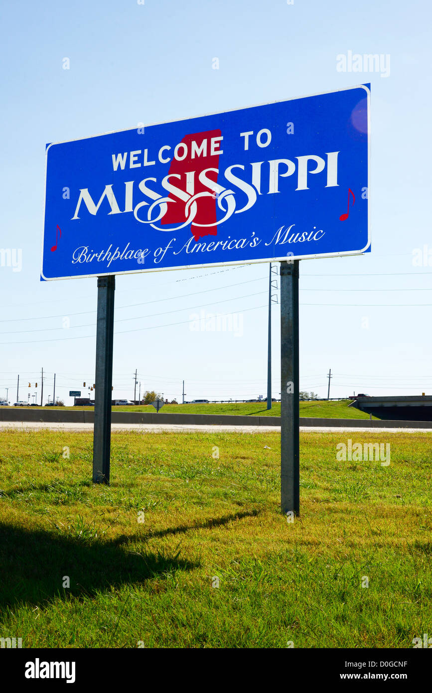 Welcome Sign Mississippi MS USA Stock Photo - Alamy