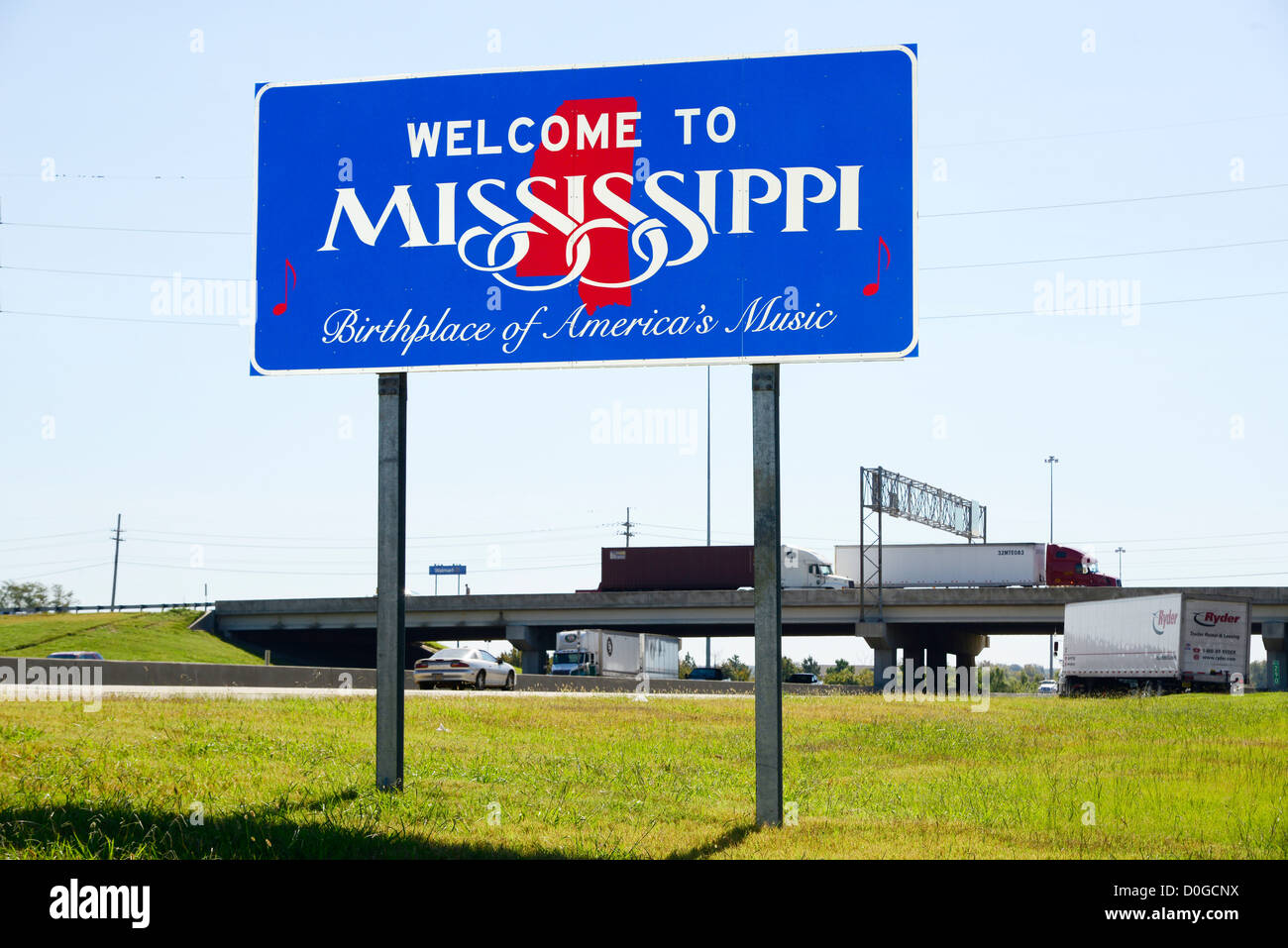 Welcome Sign Mississippi MS USA Stock Photo - Alamy
