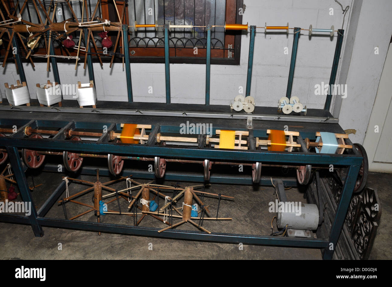 Silk thread winding machine Stock Photo - Alamy