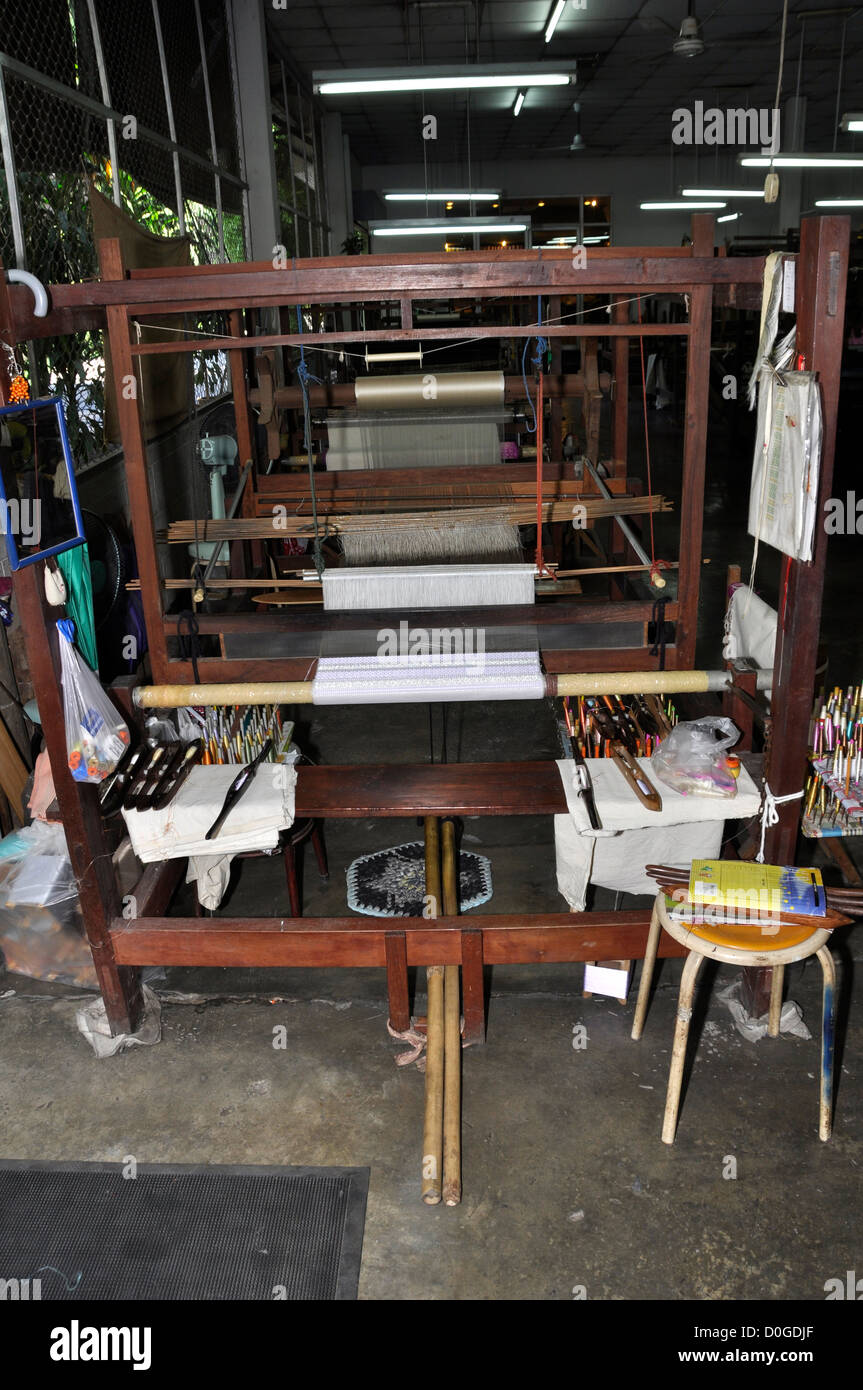 Silk weaving loom Stock Photo - Alamy