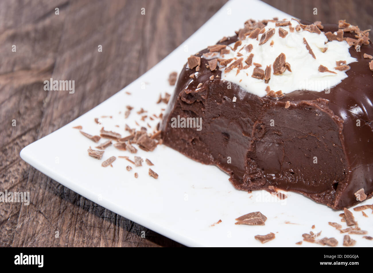 Portion of Chocolate Pudding on a small plate Stock Photo - Alamy