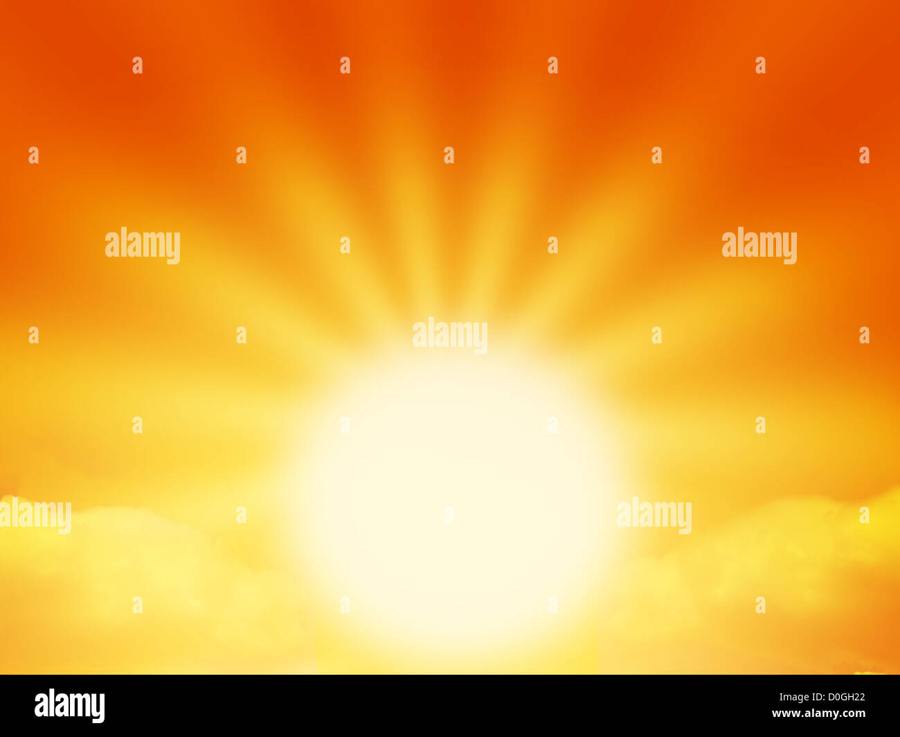 Orange sky and dramatic sun Stock Photo - Alamy