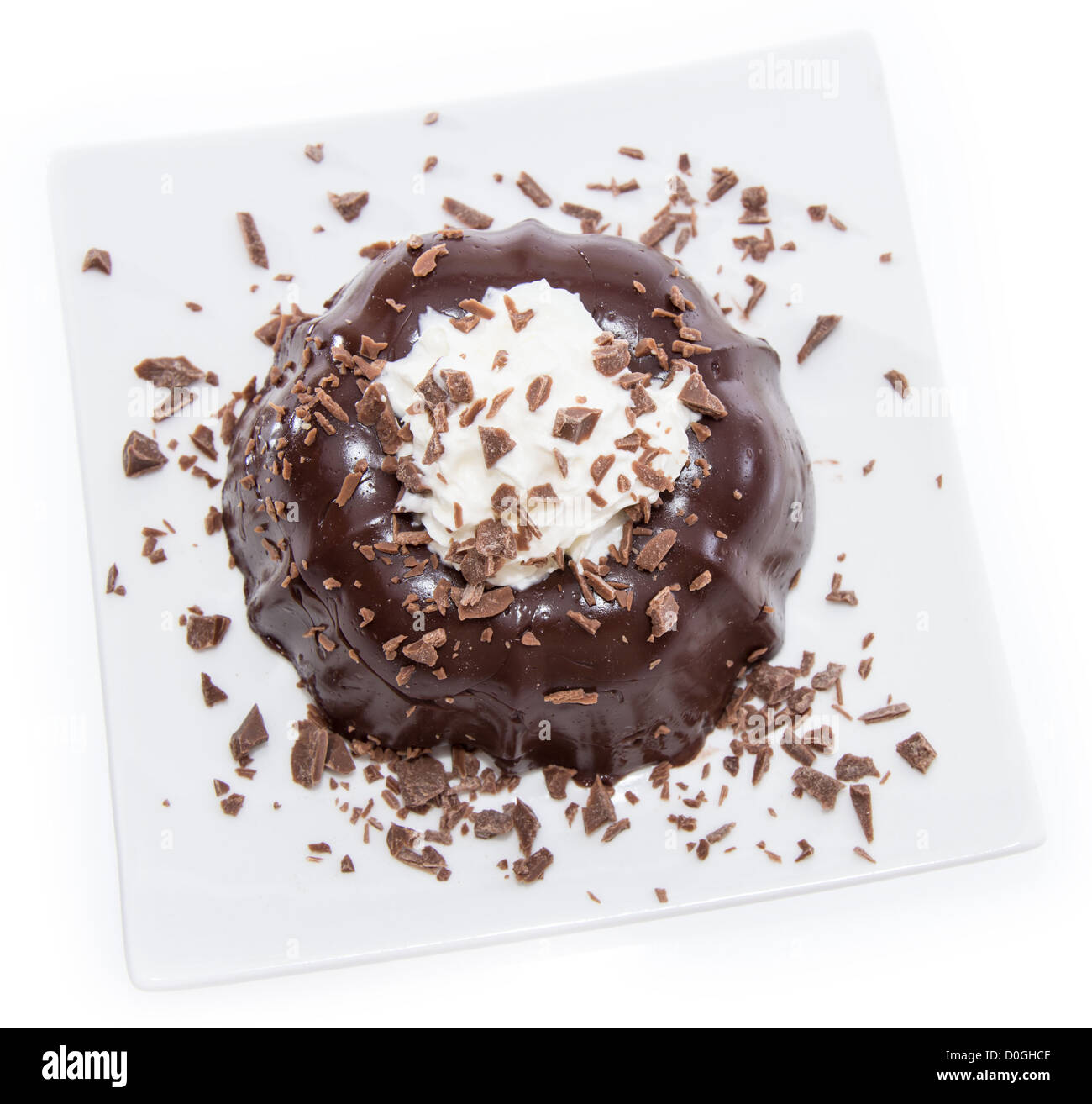 Chocolate Pudding isolated on white background Stock Photo - Alamy