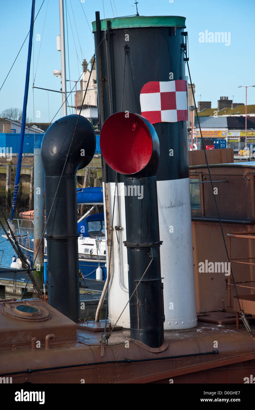Funnel historic coaster and trawler Lowestoft Stock Photo - Alamy