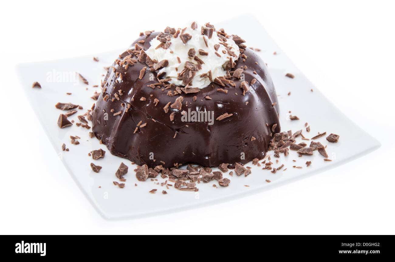 Fresh made Chocolate Pudding isolated on white background Stock Photo ...