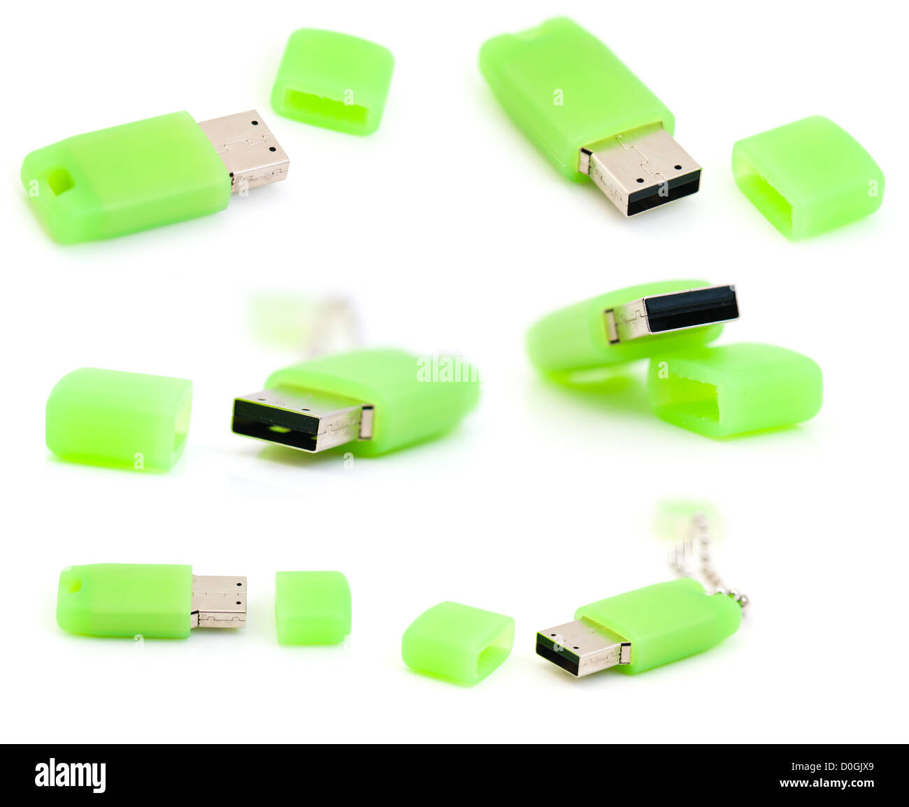 set of green Usb flash drive Stock Photo - Alamy