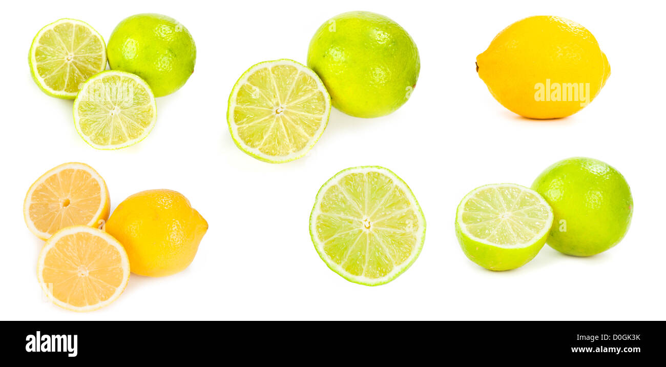 set of limes and lemons Stock Photo - Alamy