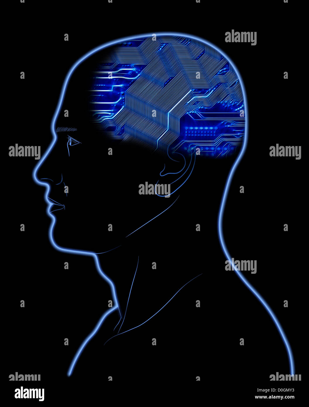 Computer In Head - Brain - Intelligence - Thinking Stock Photo - Alamy