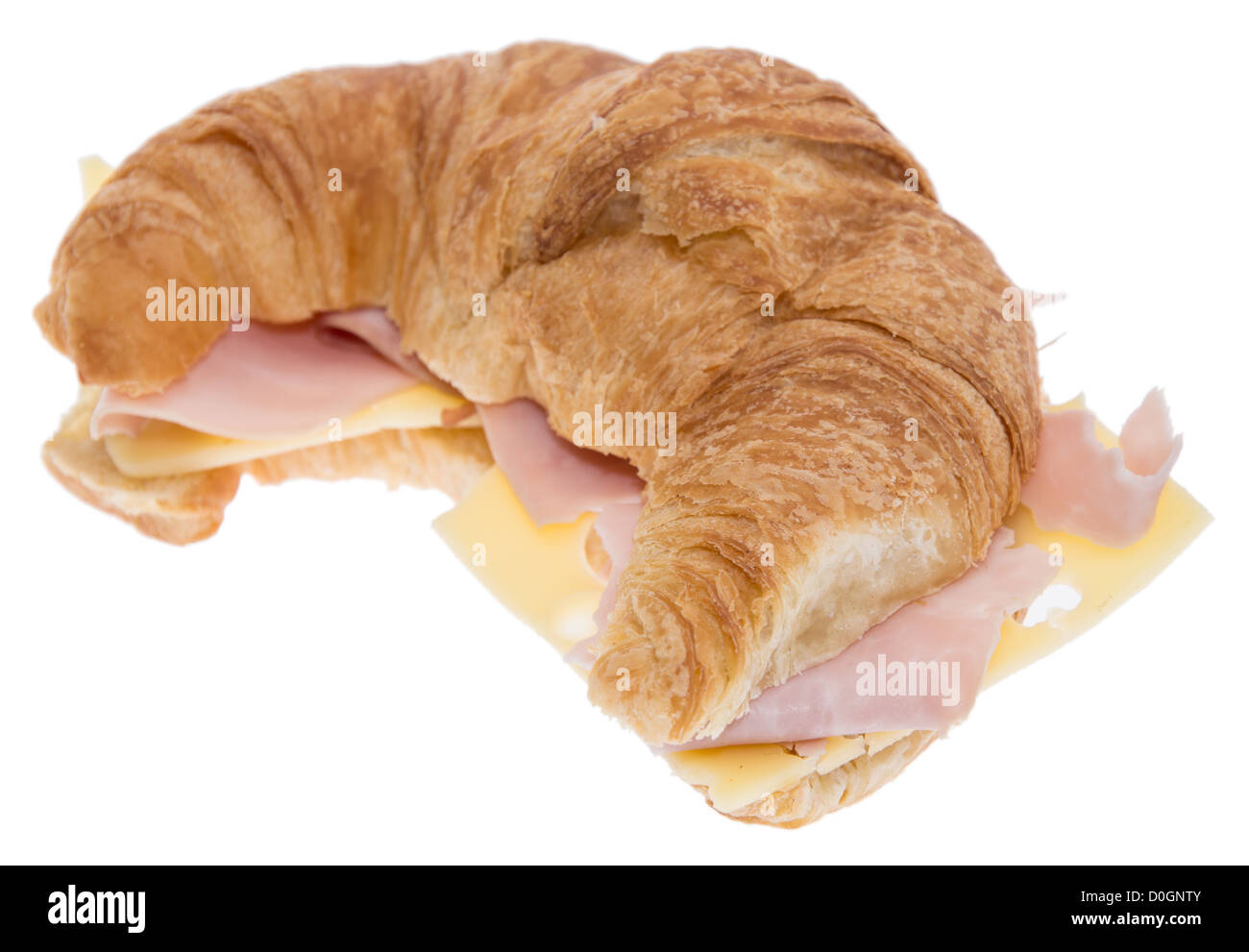 Croissant with Ham and Cheese isolated on white Stock Photo - Alamy