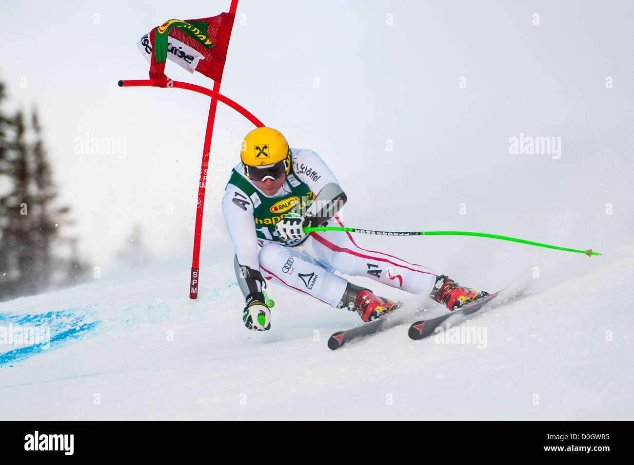 LAKE LOUISE, CANADA - NOVEMBER 25: Max Franz of Austria races down the ...