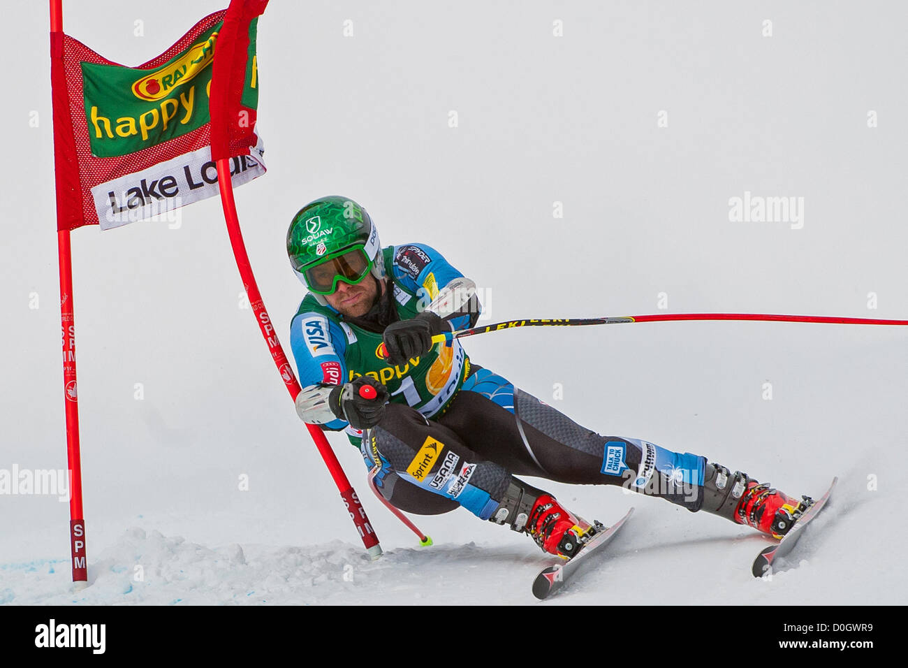 LAKE LOUISE, CANADA - NOVEMBER 25: Travis Ganong of USA races down the ...