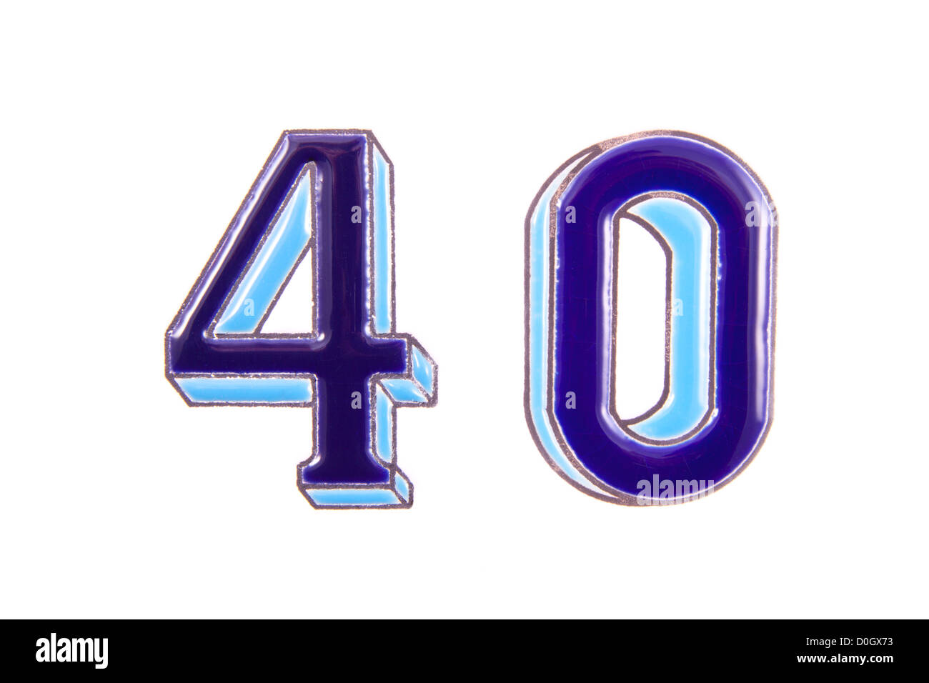 The numbers four and zero isolated over white Stock Photo - Alamy