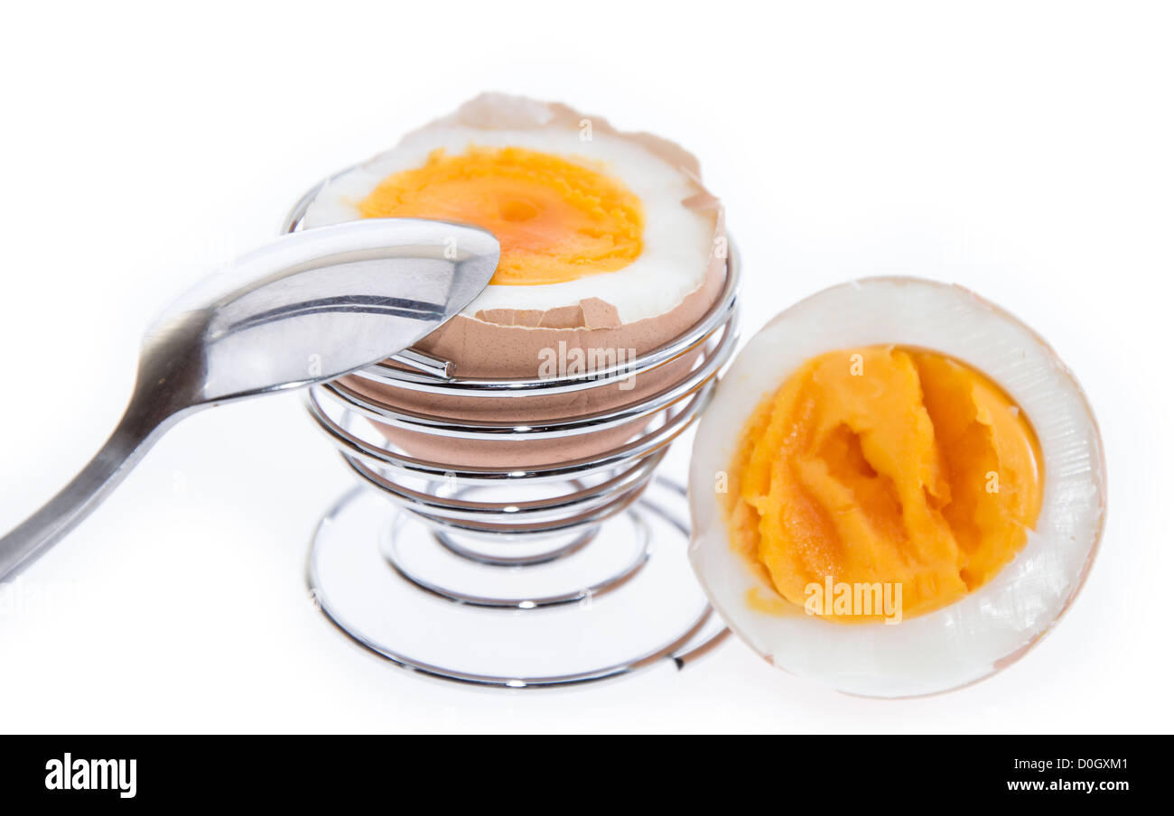 Halved egg isolated on white background Stock Photo - Alamy