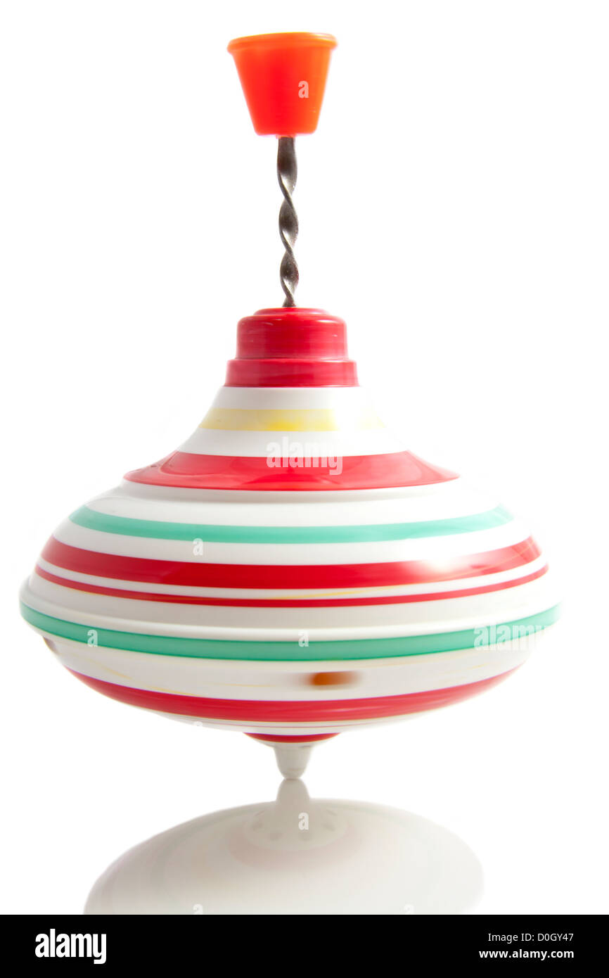 Vintage spinner on the move isolated over white Stock Photo - Alamy