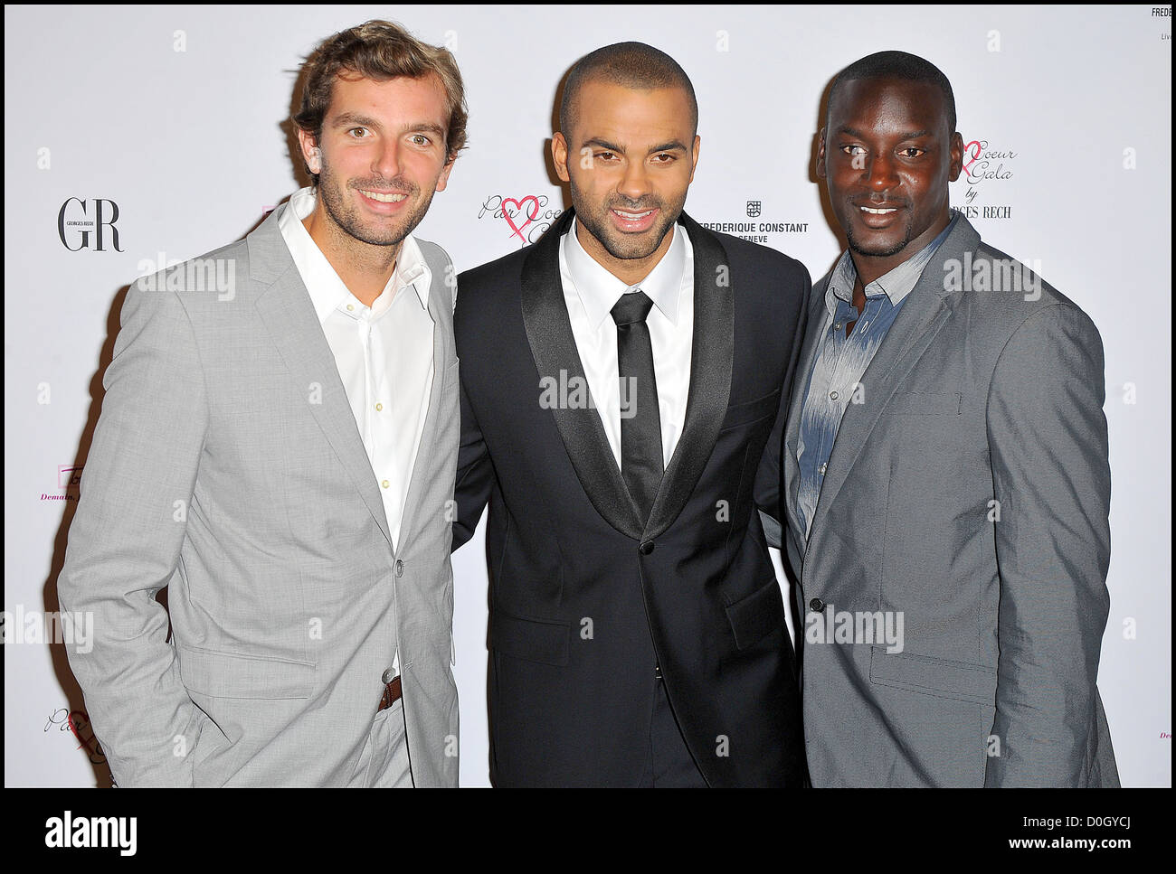 Julien Benneteau, Tony Parker and Ladji Doucoure, arrive at the ...