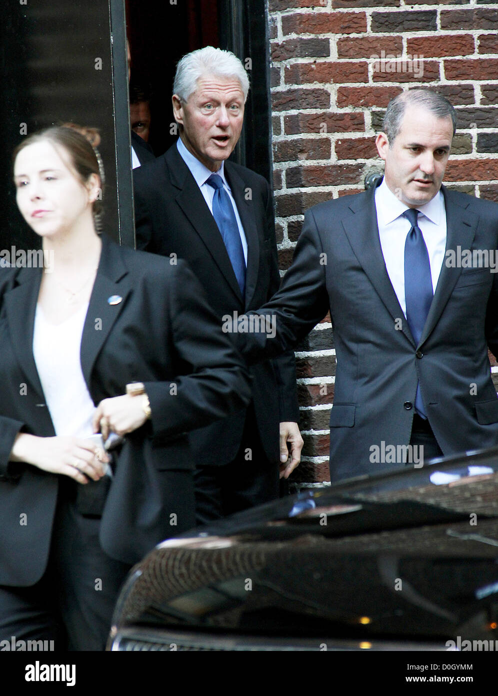Former U.S. President, Bill Clinton, outside The Ed Sullivan Theater ...