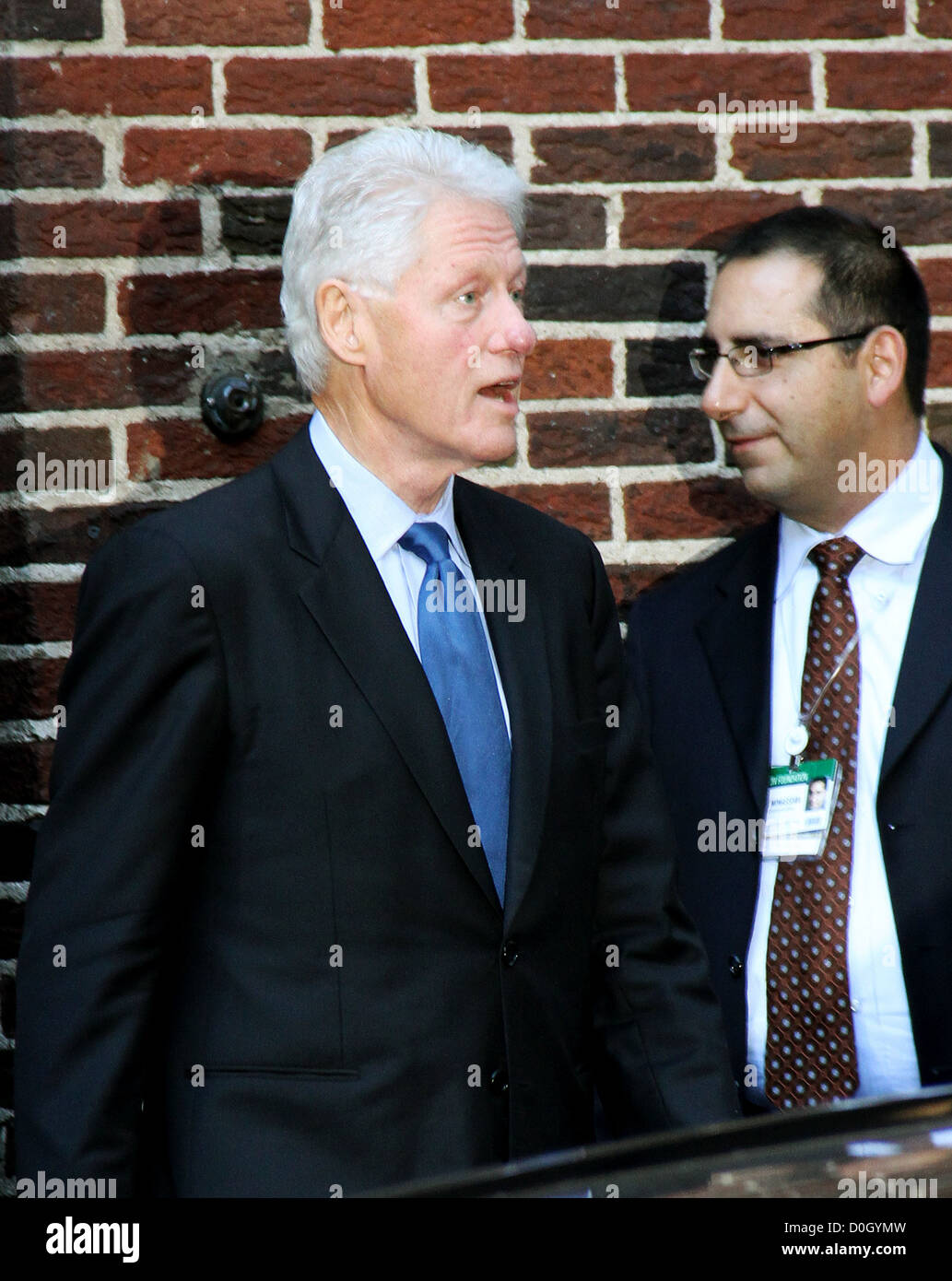 Former U.S. President, Bill Clinton, outside The Ed Sullivan Theater ...