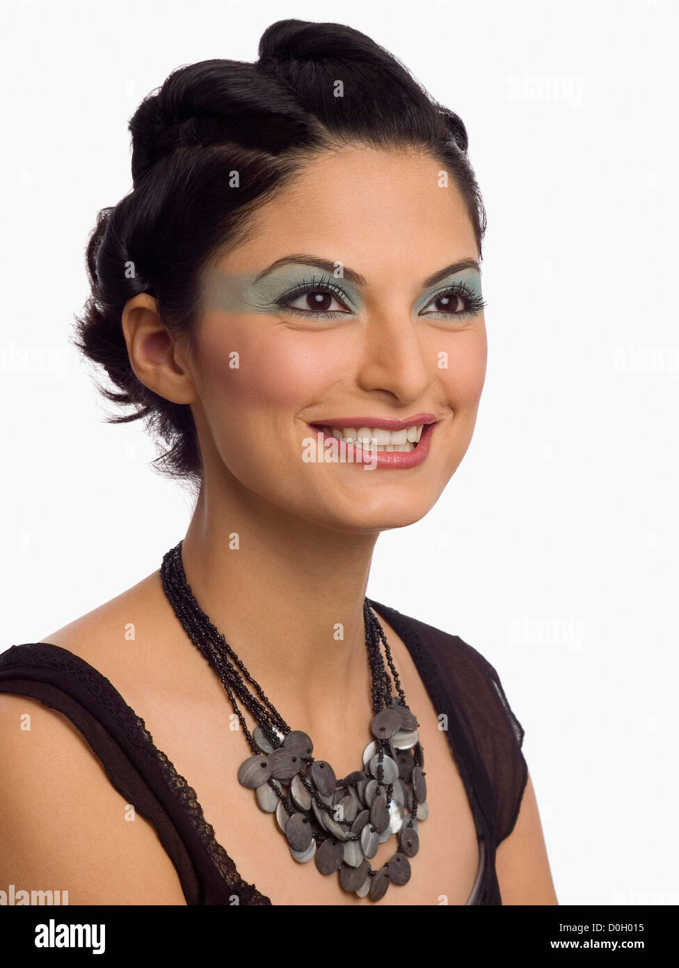 Close-up of a female fashion model smiling Stock Photo - Alamy