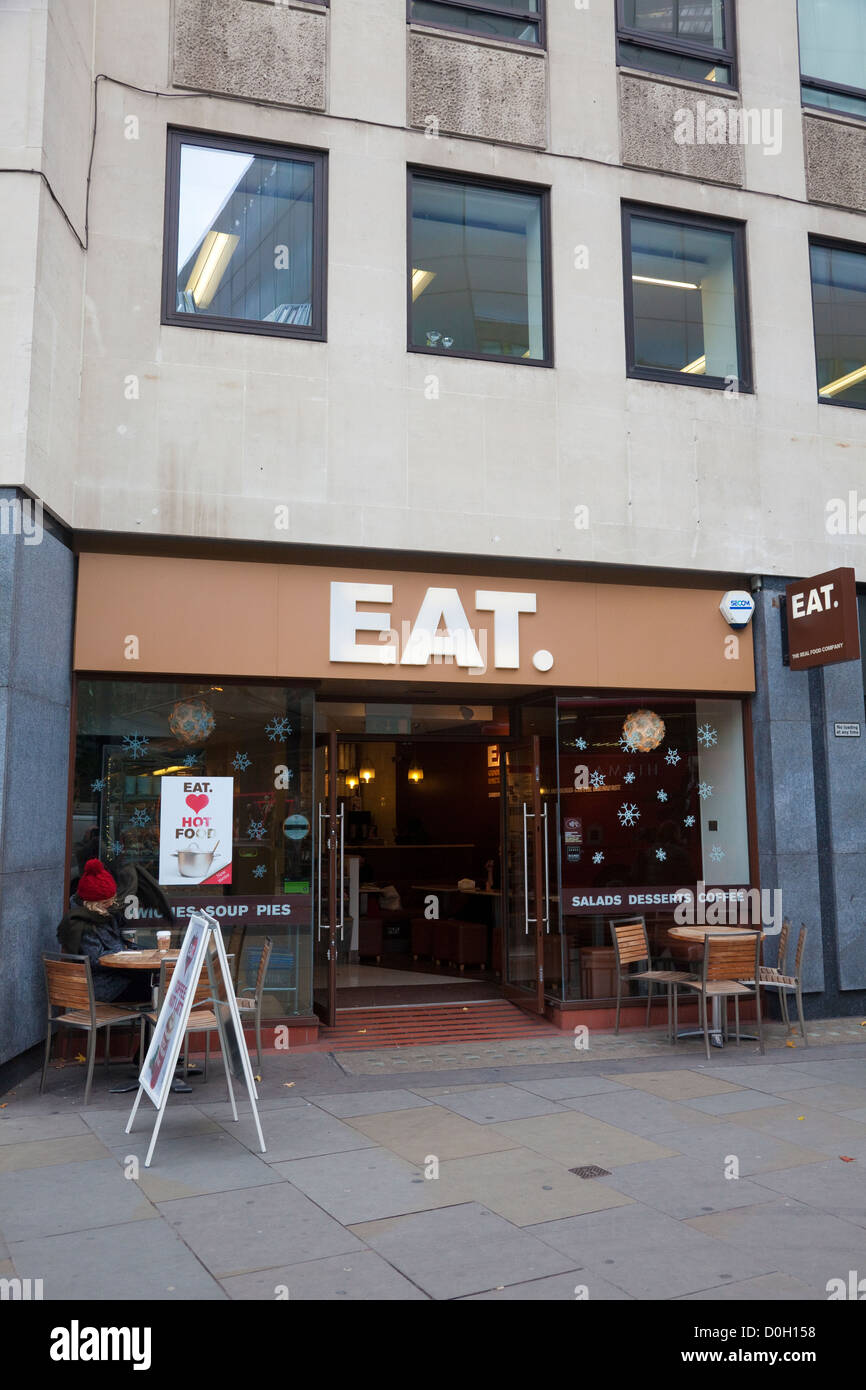 Shop front, Eat, fast food retailer, Cheapside, London, UK Stock Photo ...