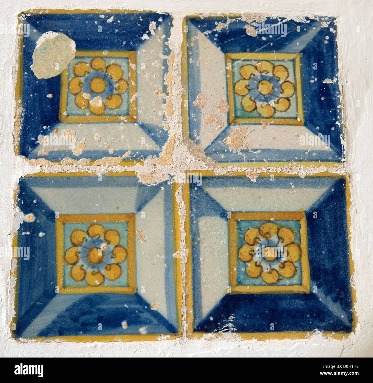 Old Spanish Tile -1 Stock Photo - Alamy