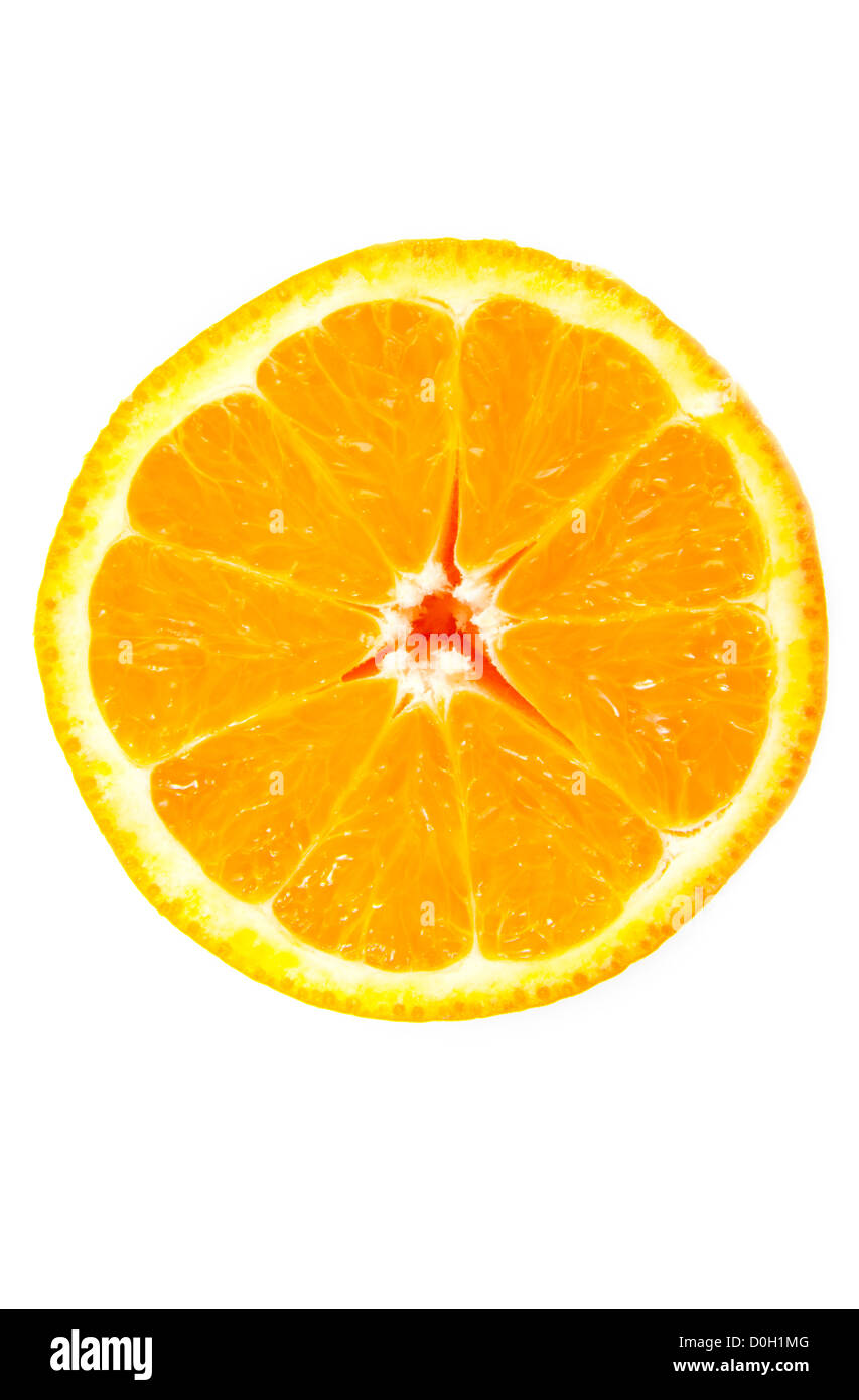 Half a orange isolated on a white background Stock Photo - Alamy