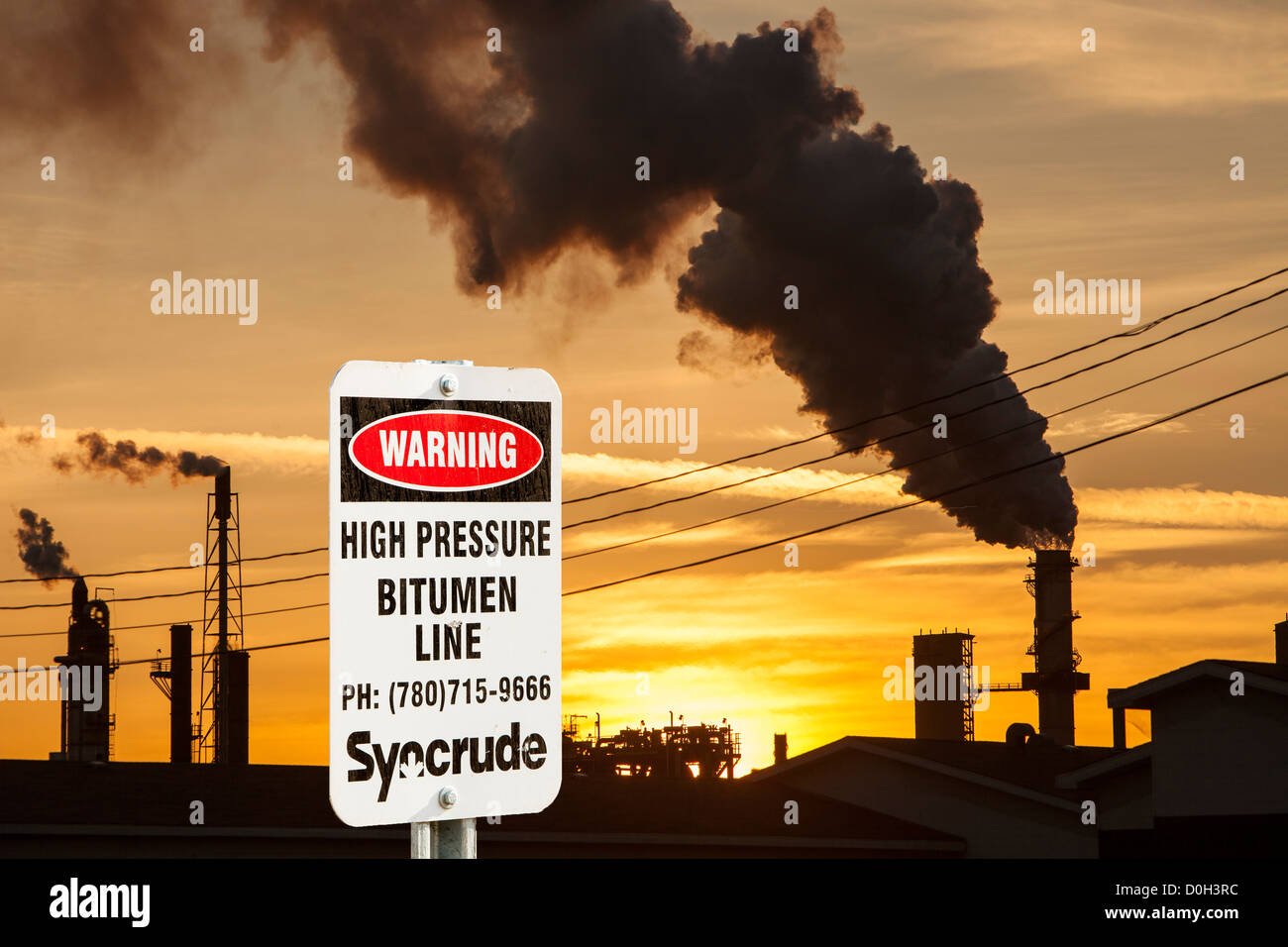 The tar sands upgrader plant at the Syncrude mine north of Fort ...