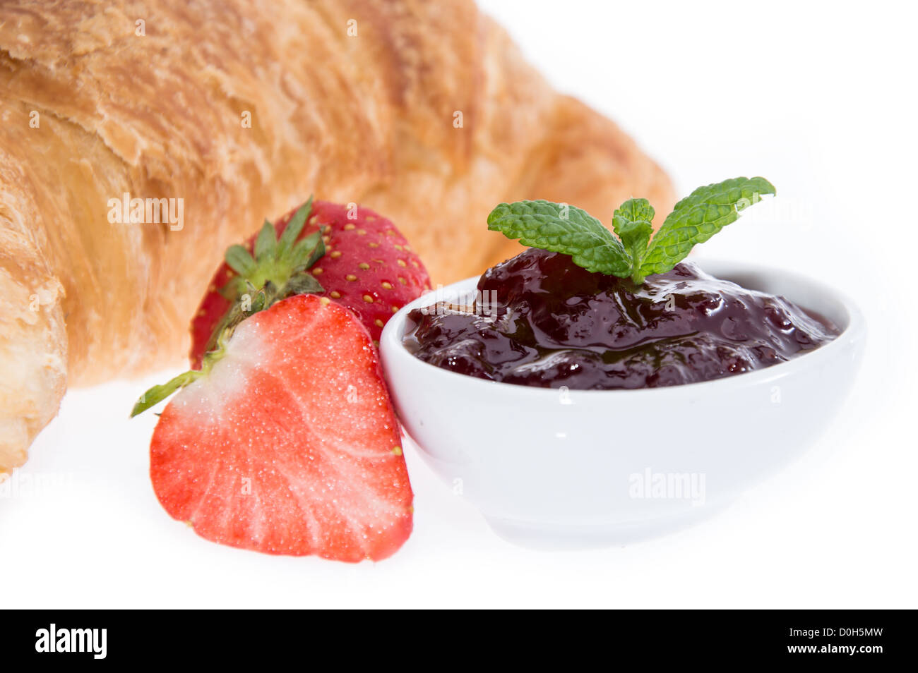Strawberry Jam isolated on white background Stock Photo - Alamy