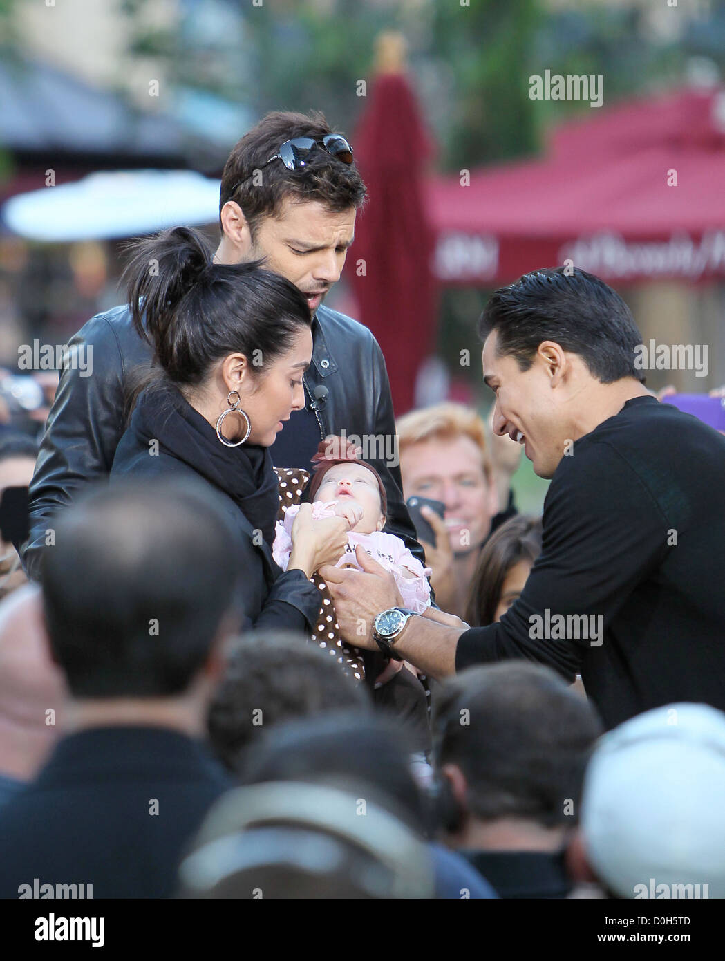 Ricky Martin films an interview for the entertainment television news ...