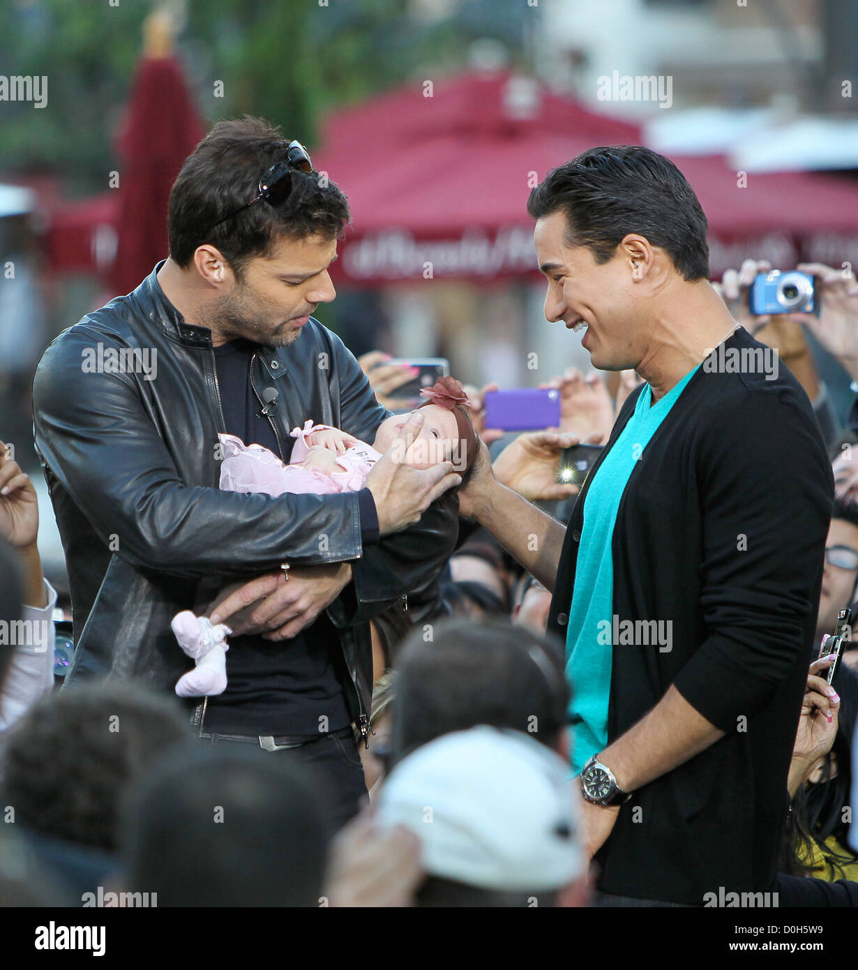 Ricky Martin films an interview for the entertainment television news ...