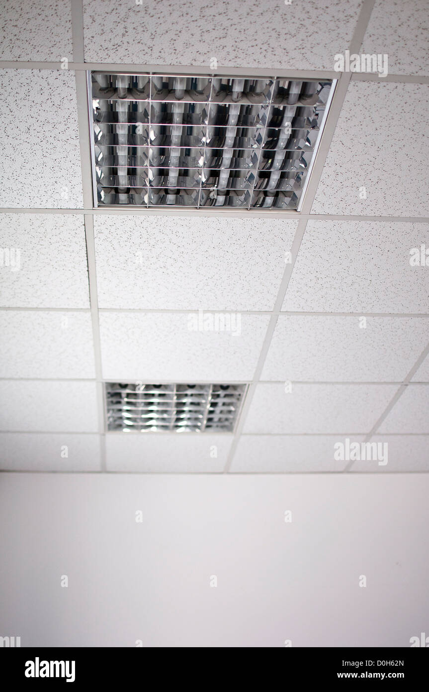 fluorescent lamp on the modern ceiling Stock Photo - Alamy