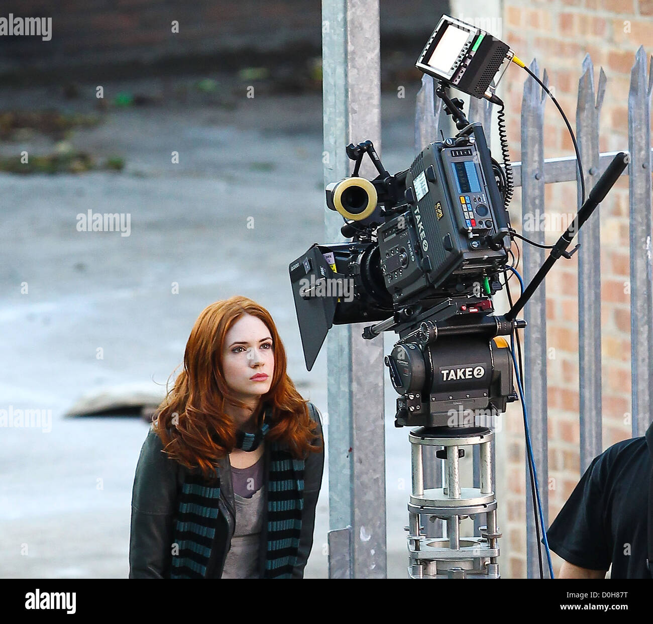 Karen Gillan 'Doctor Who' filming on location in the south west of the ...