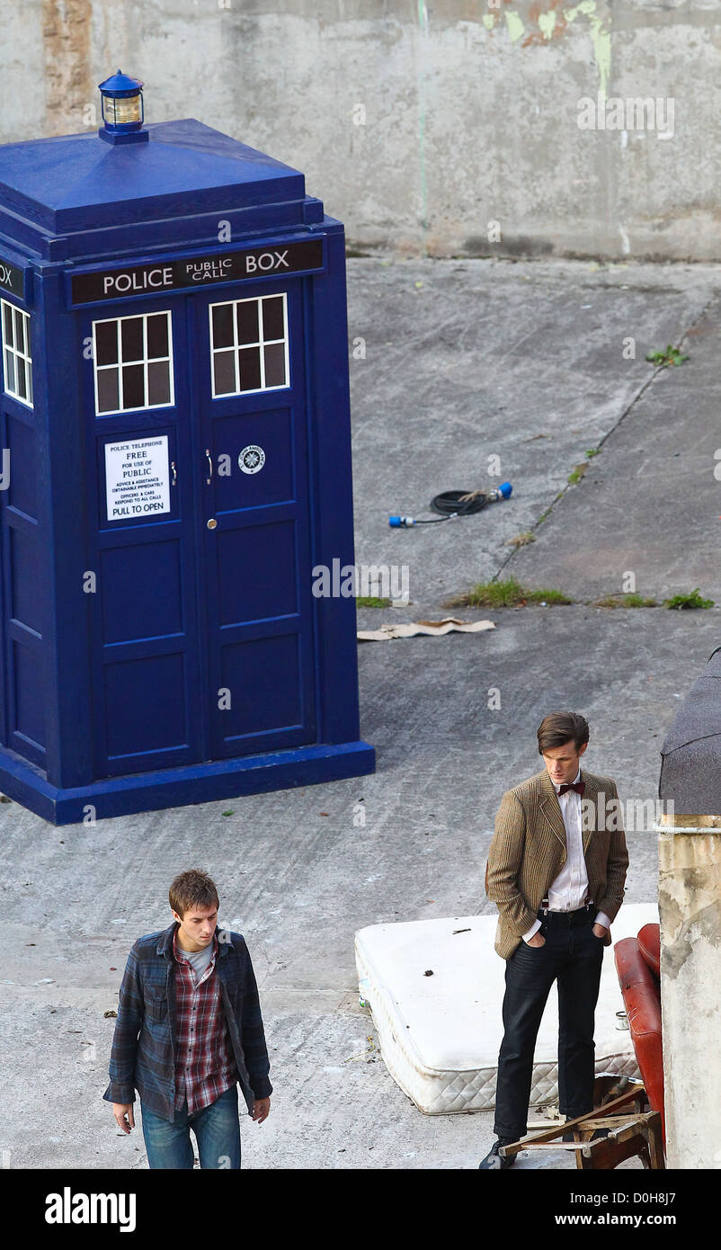 The Tardis 'Doctor Who' filming on location in the south west of the ...
