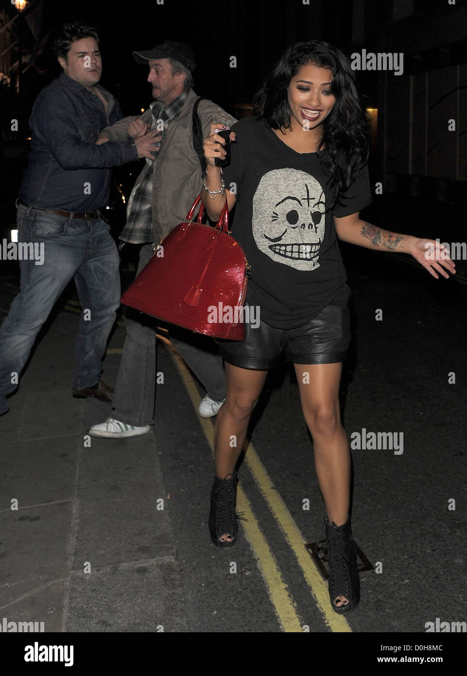 Vanessa White from girl group The Saturdays is accosted by a tramp ...