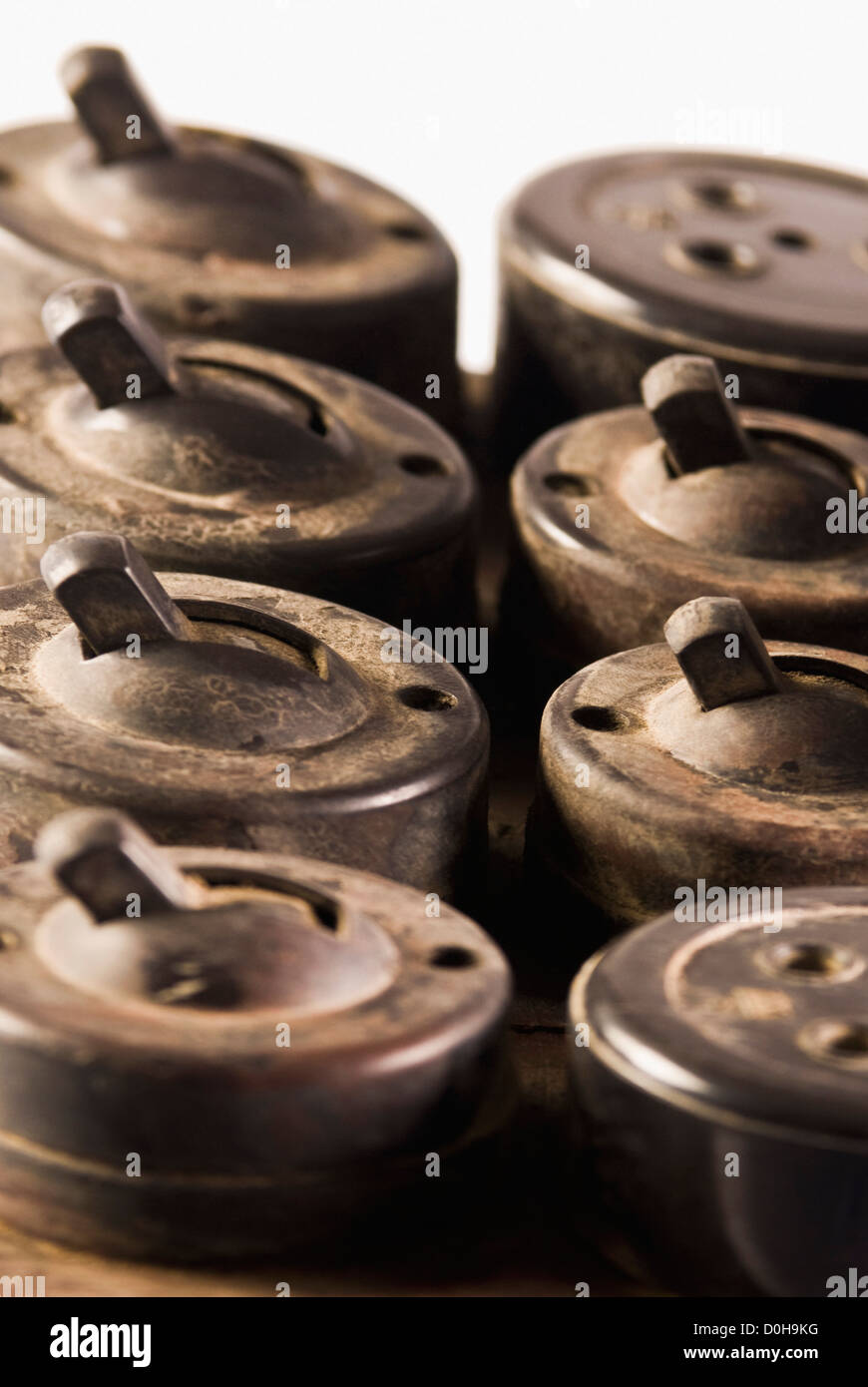 Close up old fashioned light switch on hi-res stock photography and ...