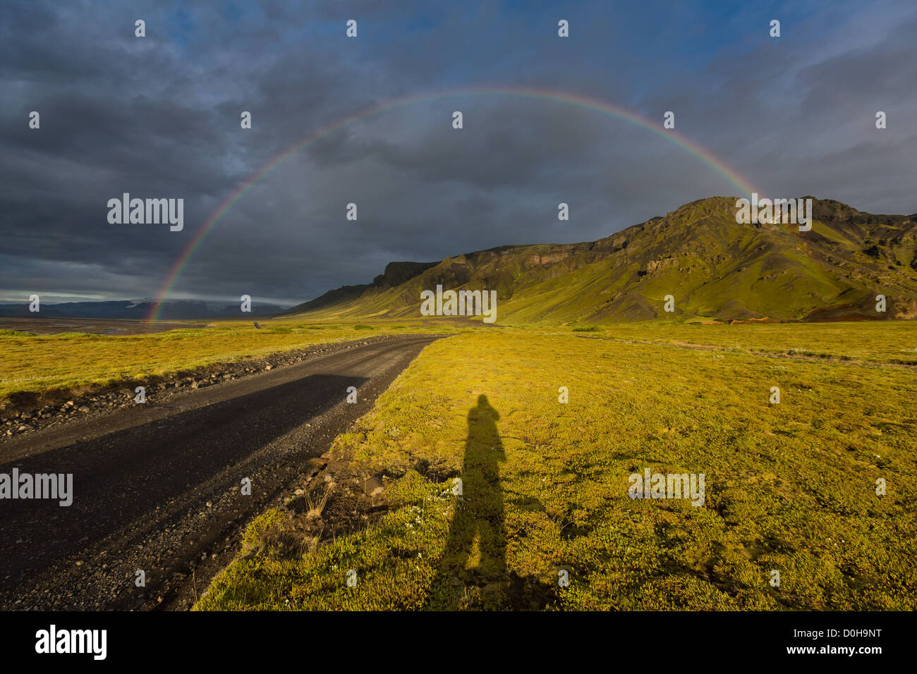 Iceland landscape with rainbow hi-res stock photography and images - Alamy